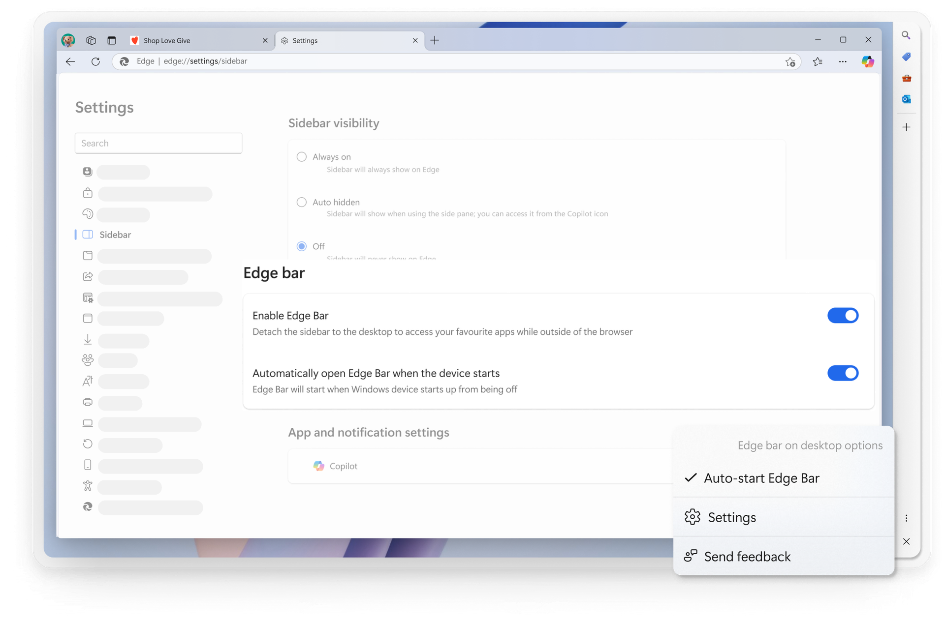 ኤጅ ባር | Microsoft Edge